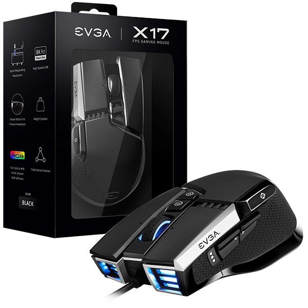 MOUSE GAMER EVGA X17 BLACK - MaquiStore